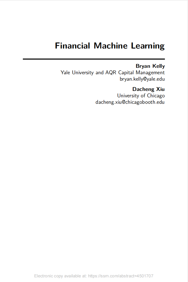 Financial Machine Learning - Quant Wiki 中文量化百科